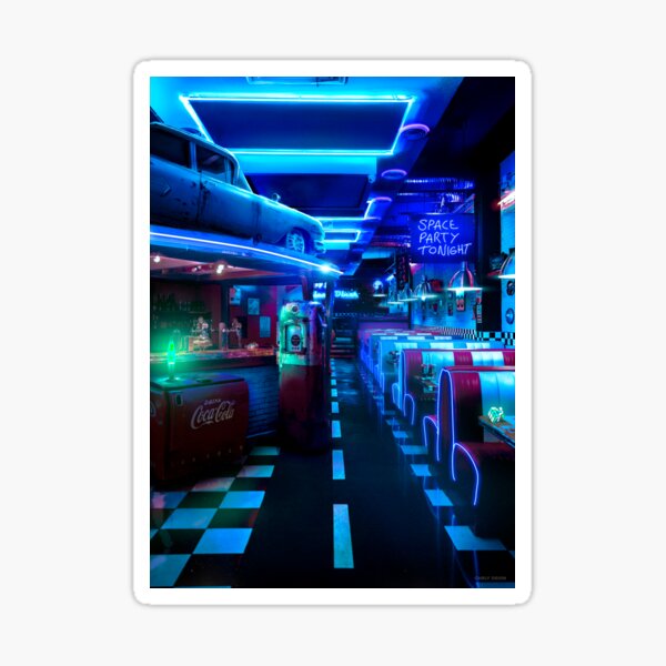 "80s Neon Diner" Sticker for Sale by CHRLYDSIGN | Redbubble