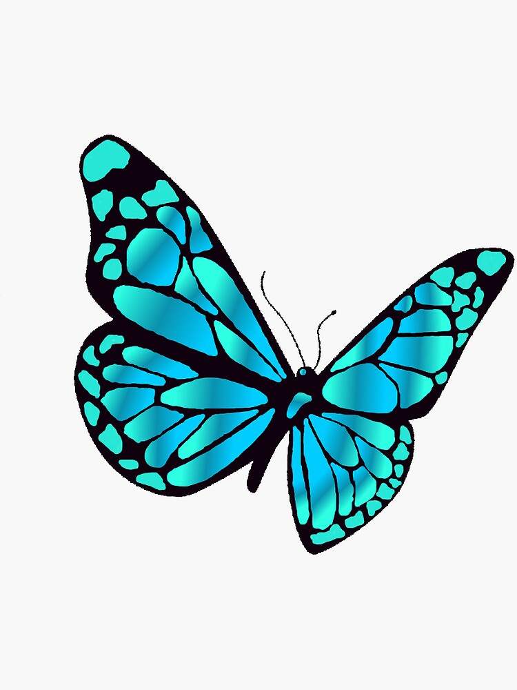 "Aqua Butterfly" Sticker by 31Hills | Redbubble