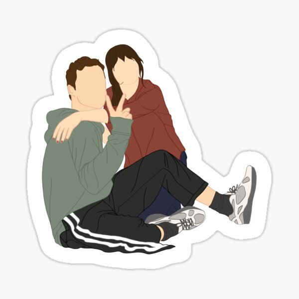 "nick and jess " Sticker for Sale by createdbyalz | Redbubble
