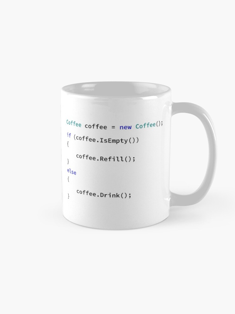 "If Coffee Is Empty Refill, else Drink in C# Programming Language, Programmer, Source Code ...