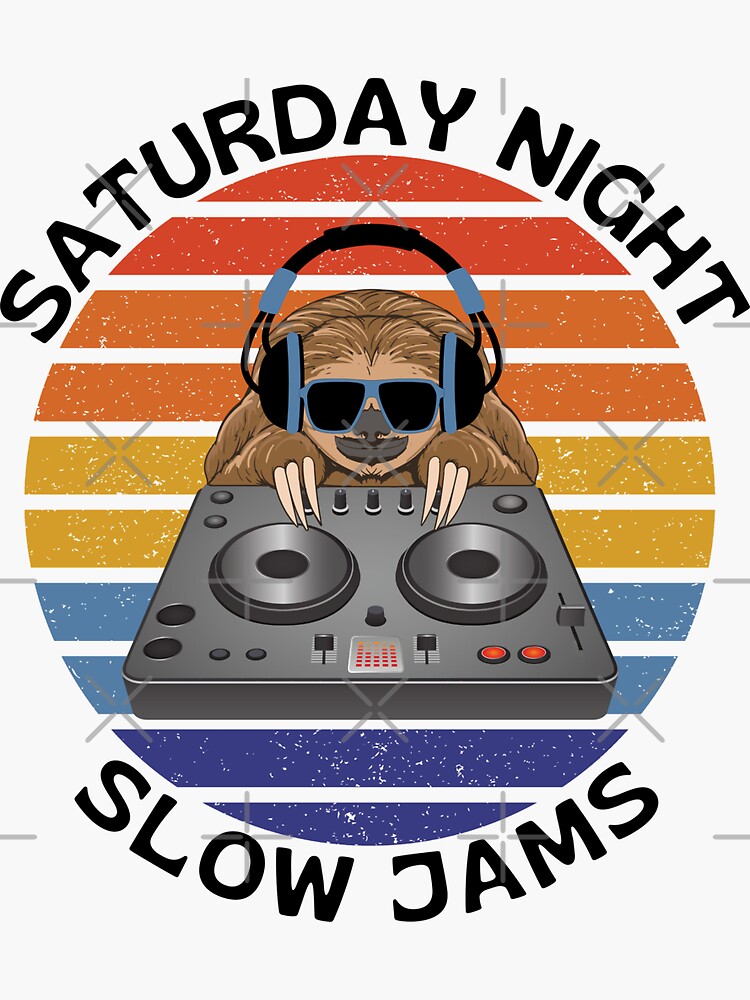 "Retro Hip Hop Sloth Slow Jams - Funny Sloth - DJ Sloth - Party Sloth ...
