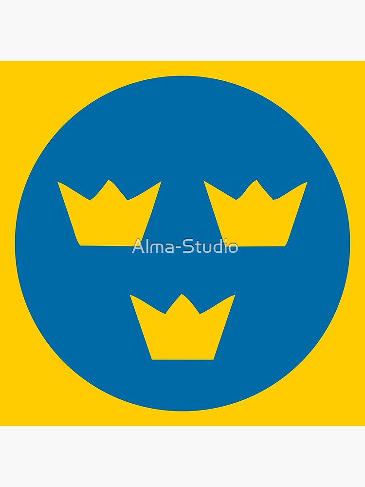 "Sweden sticker with three crowns, Sverige tre kronor" Poster for Sale ...