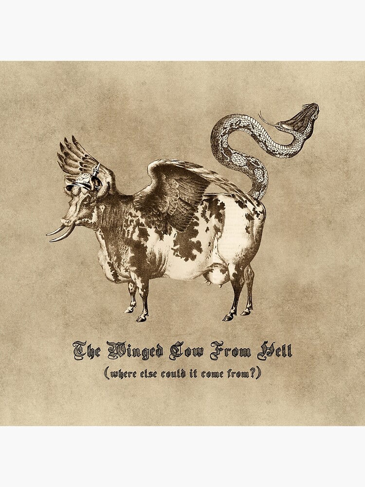 "The Winged Cow From Hell" Art Print for Sale by Krutbur | Redbubble