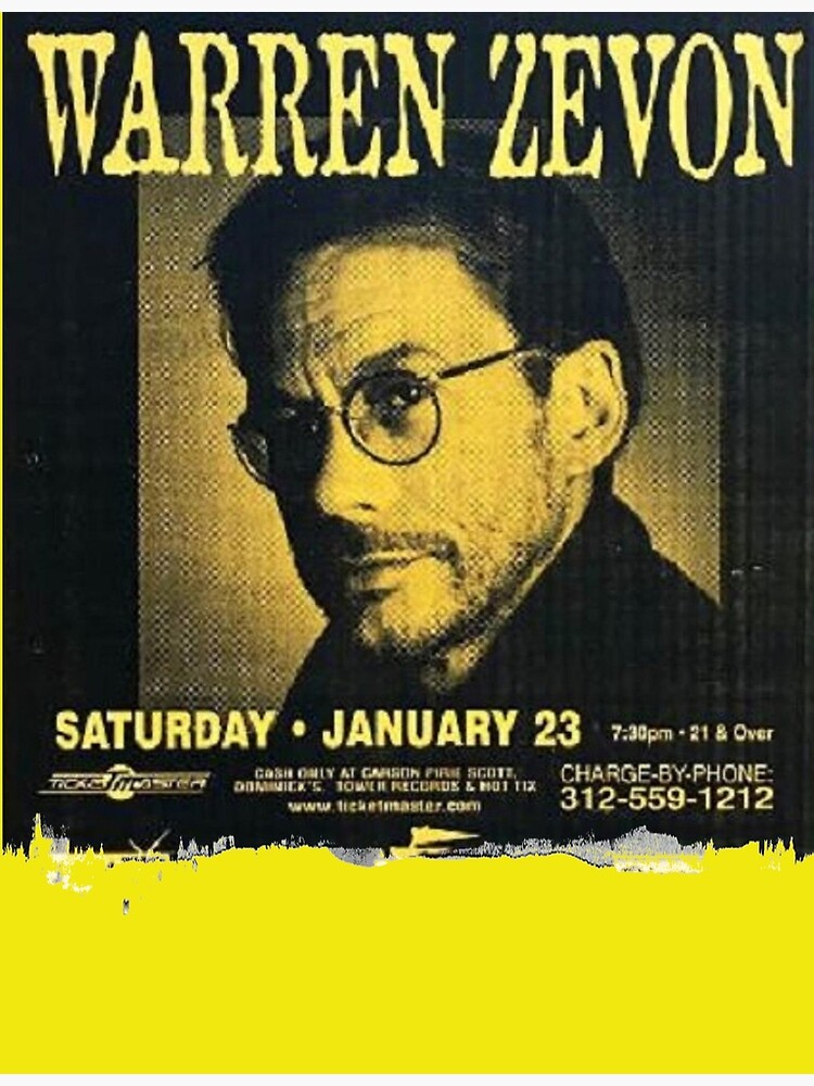 "Warren Zevon Vintage Concert Poster" Canvas Print for Sale by ...