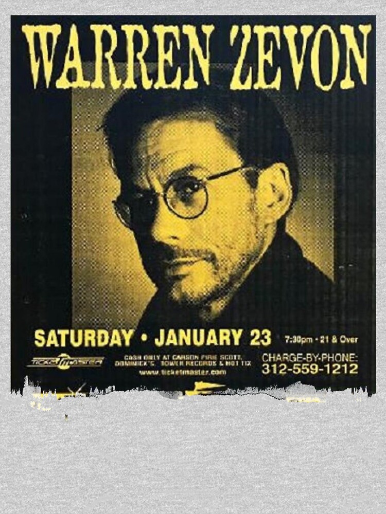 "Warren Zevon Vintage Concert Poster" T-shirt for Sale by ...