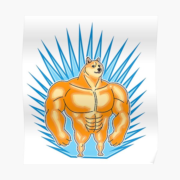 "Buff doge meme" Poster for Sale by Kikako234 | Redbubble