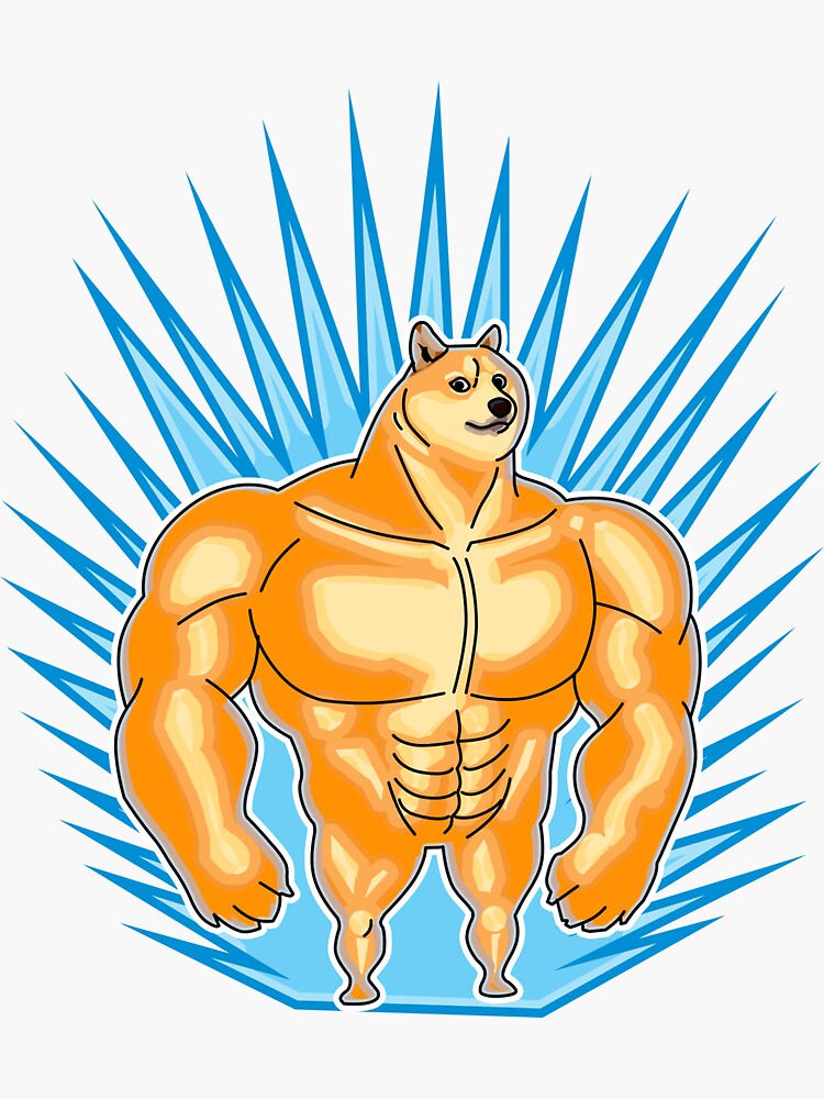 "Buff doge meme" Sticker for Sale by Kikako234 | Redbubble