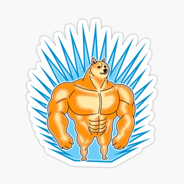 "Buff doge meme" Sticker for Sale by Kikako234 | Redbubble