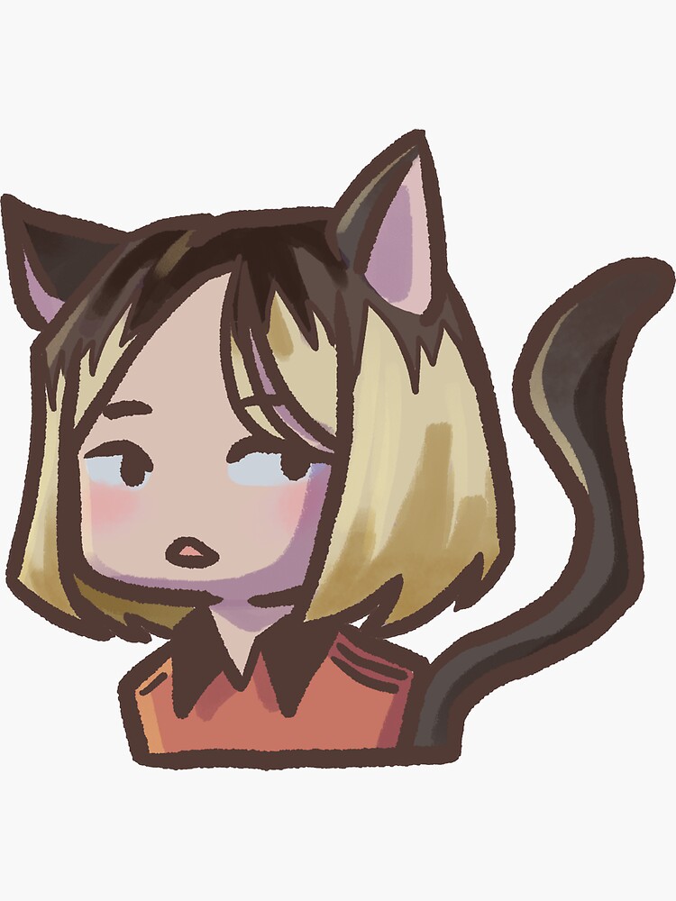 "Chibi Cat Kenma" Sticker for Sale by izzoodles | Redbubble