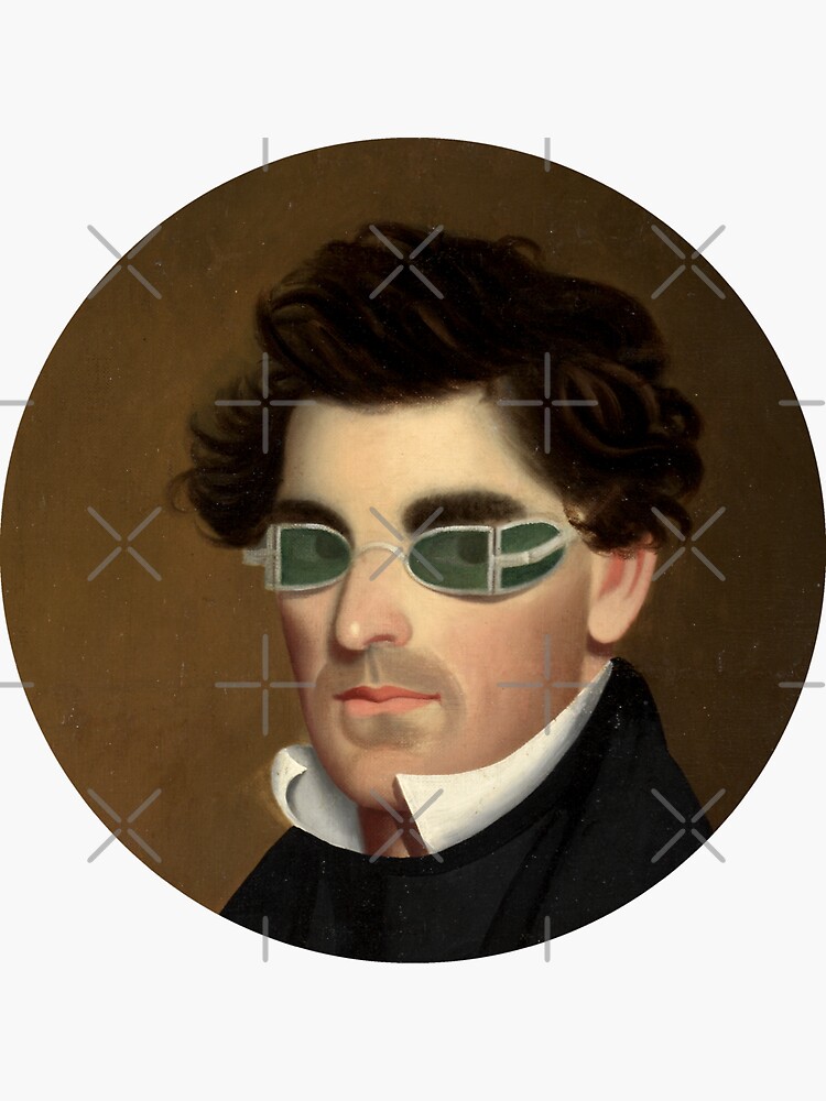 "Cyber nerd from the past | Vintage painting" Sticker by FrogDesign ...