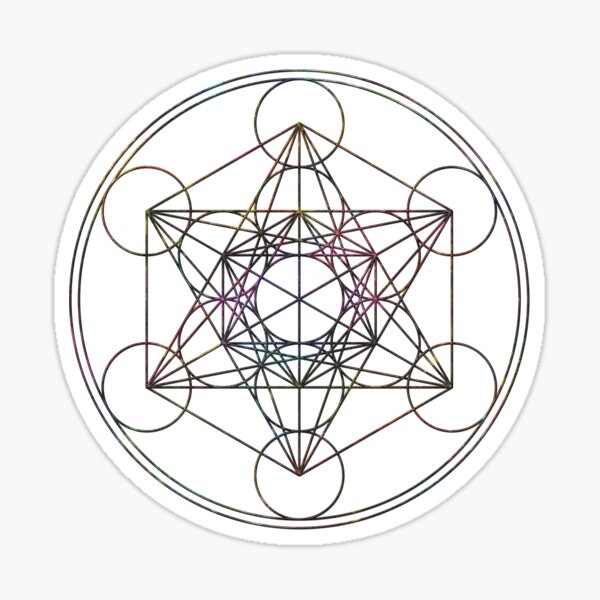 "Metatron Cube on Black" Sticker for Sale by ClaudiaFlores | Redbubble