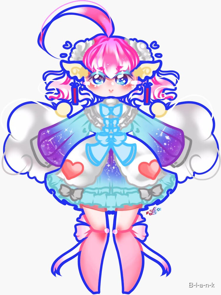 "Kawaii alien anime girl chibi" Sticker for Sale by B-l-a-n-k | Redbubble