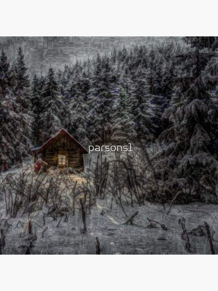 Rustic Country Winter Cabin In The Woods Premium Matte Vertical Poster ...