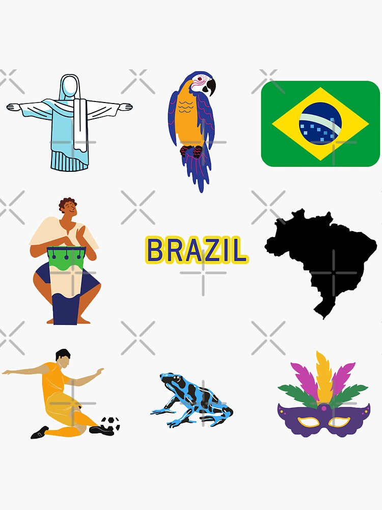 "Brazil Medley" Sticker for Sale by janraydesigns | Redbubble
