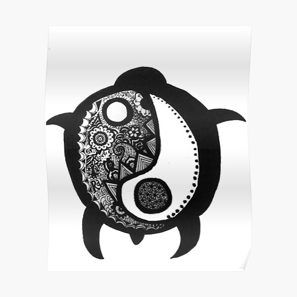 "Yin Yang Turtle" Poster by alexavec | Redbubble