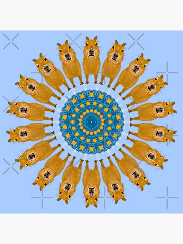 "Capybara Onsen Mandala Design" Sticker for Sale by MandalaZoo | Redbubble