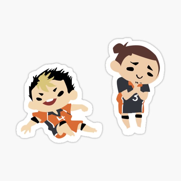 "(Nishinoya X Asahi) Chibi Version" Sticker for Sale by Locke56Design ...
