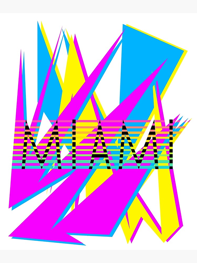 "Miami 80s Sharp Neon Colors Retrowave edition" Poster for Sale by ...