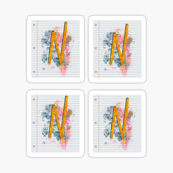 "Notebook Page Artful N" Sticker for Sale by TheArtOfTreble | Redbubble