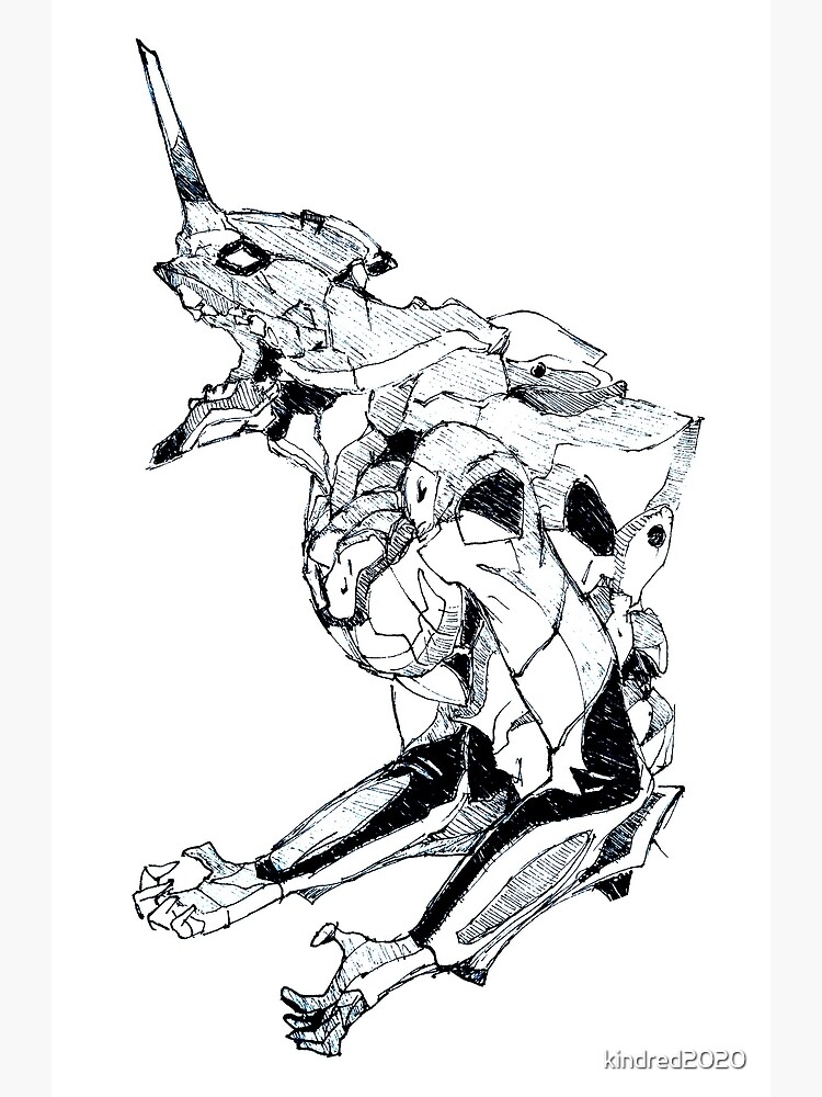 "Eva unit 01 sketch" Poster for Sale by kindred2020 | Redbubble