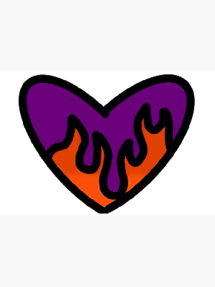 "Purple fire heart" Sticker by cutedesigns0 | Redbubble