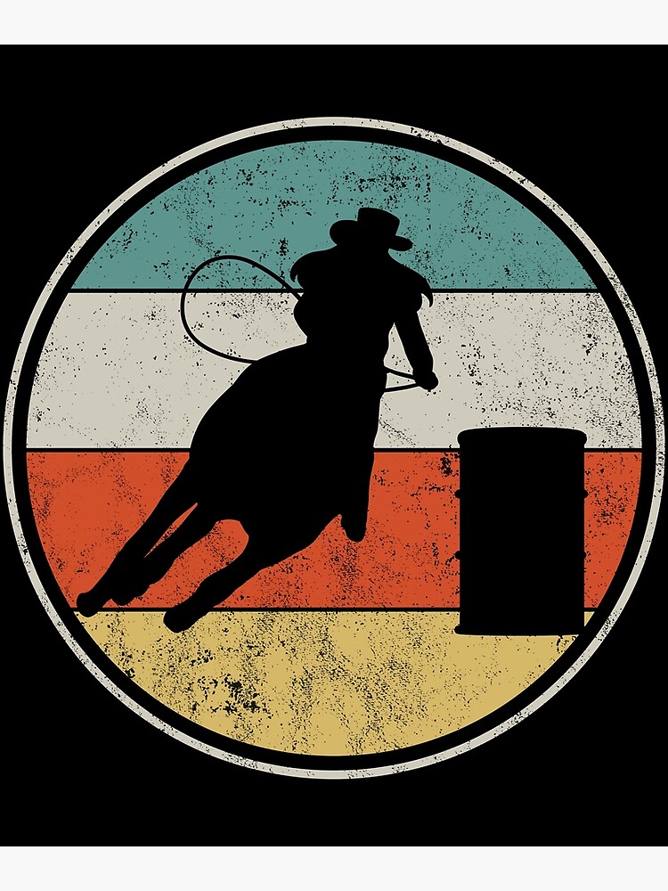 "Barrel Racing Horse Riding Vintage" Poster for Sale by Mealla | Redbubble