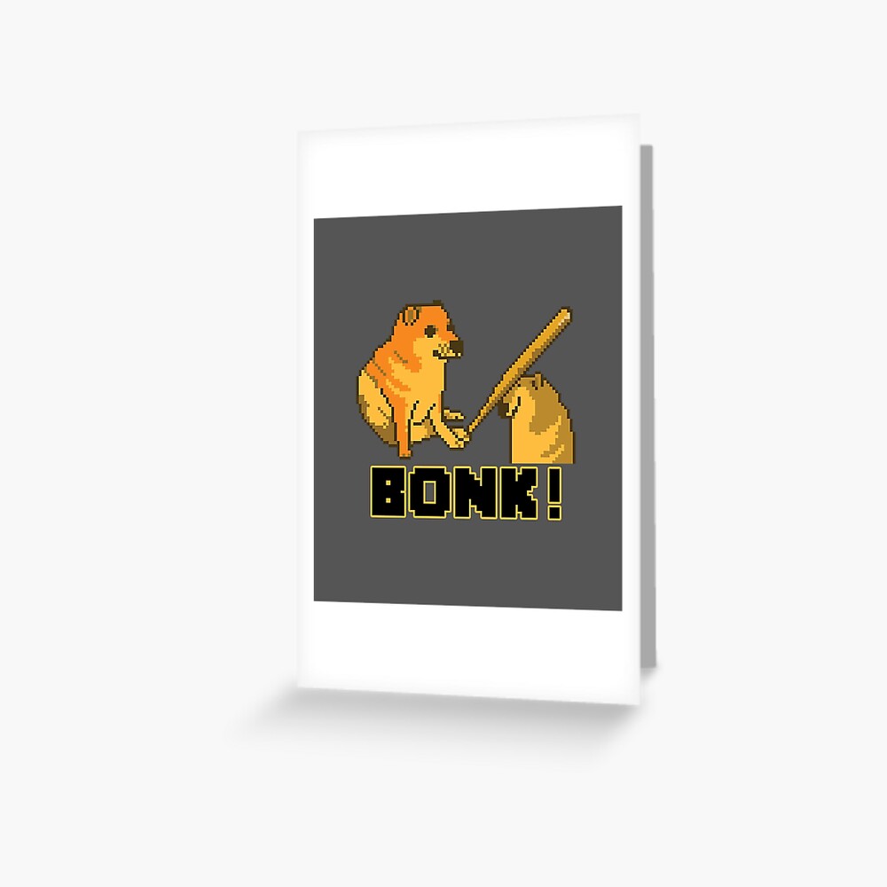 "Pixel Art Cheems Bonk Meme Nice Gift" Greeting Card by jacqueleinemi8 ...