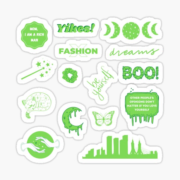 "Green aesthetic pack" Sticker for Sale by Hoetoons | Redbubble