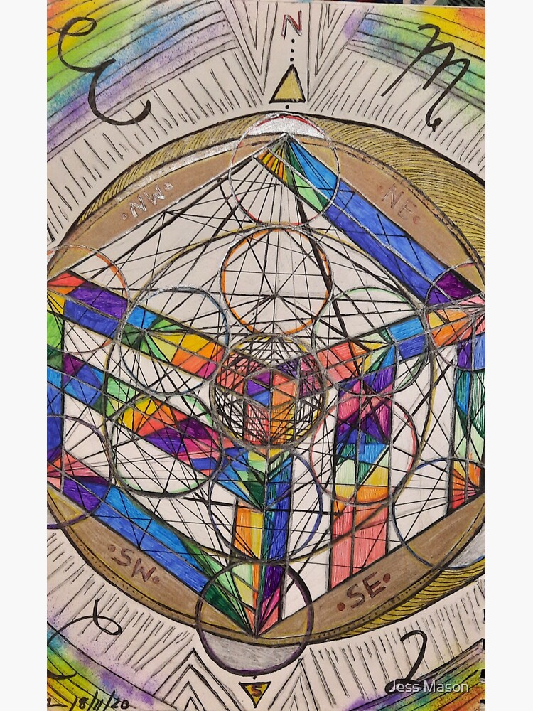 ""Emc2 Metatrons Cube"" Sticker for Sale by StonedMasonArts | Redbubble