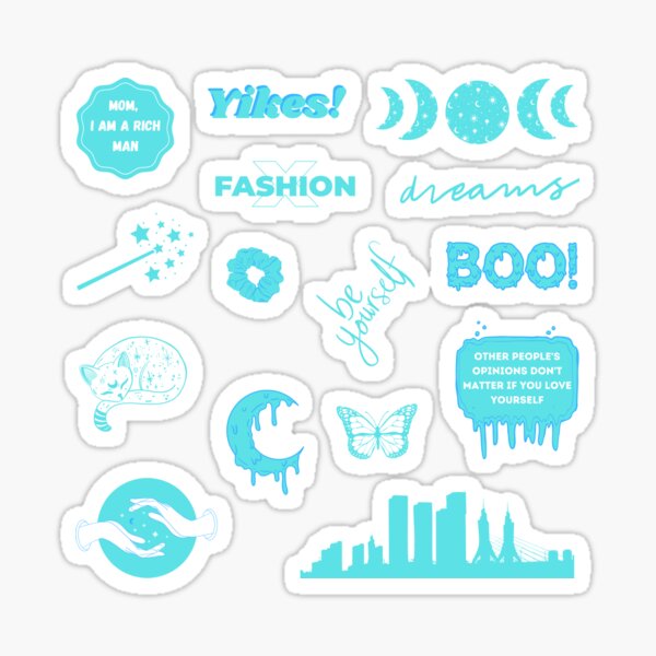 "Blue aesthetic pack" Sticker for Sale by Hoetoons | Redbubble