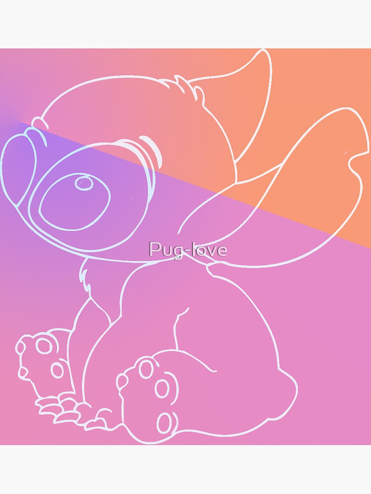 "pink stitch" Sticker by Pug-love | Redbubble