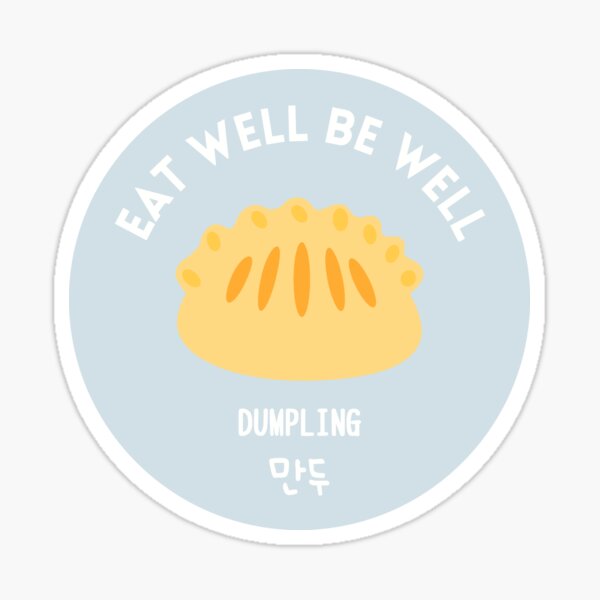 Pegatina «Bocadillo de comida callejera de Mandu Dumpling coreano azul ...