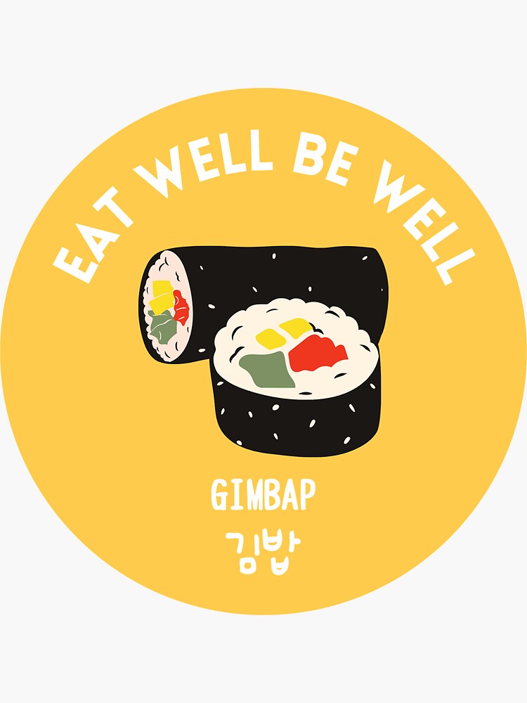 "Yellow Korean Rice Roll Gimbap Street Food Snack" Sticker for Sale by ...