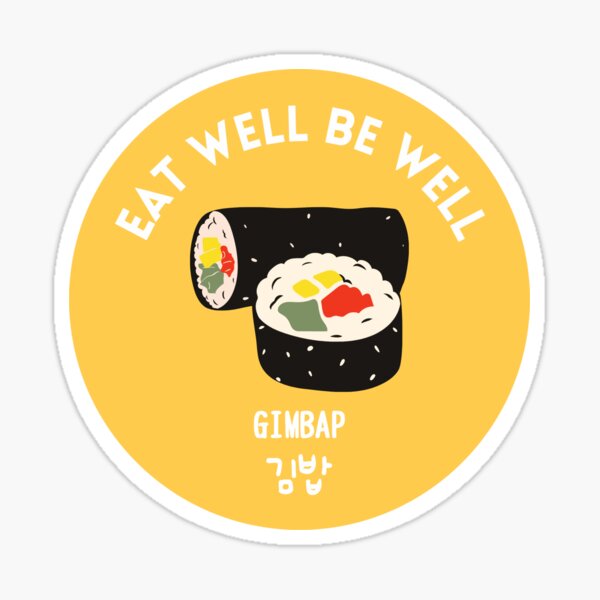 "Yellow Korean Rice Roll Gimbap Street Food Snack" Sticker for Sale by ...