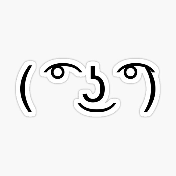 "Lenny Face Emoticon ( ͡° ͜ʖ ͡°)" Sticker for Sale by putonmemes ...