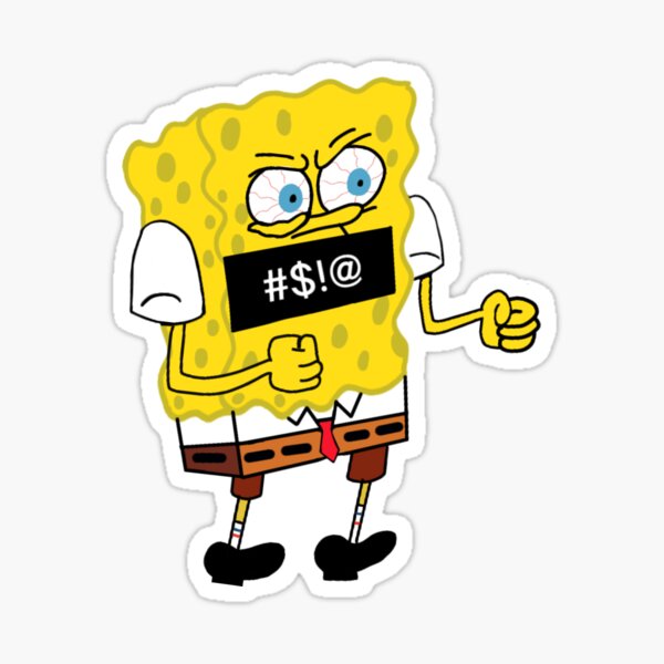 "Swearing spongebob " Sticker by SmitaMaharana | Redbubble