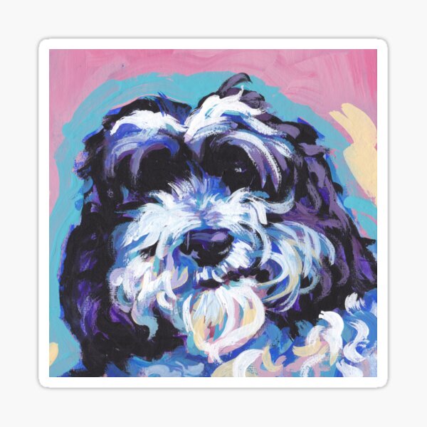 "Cockapoo Dog Bright colorful pop dog art" Sticker for Sale by ...