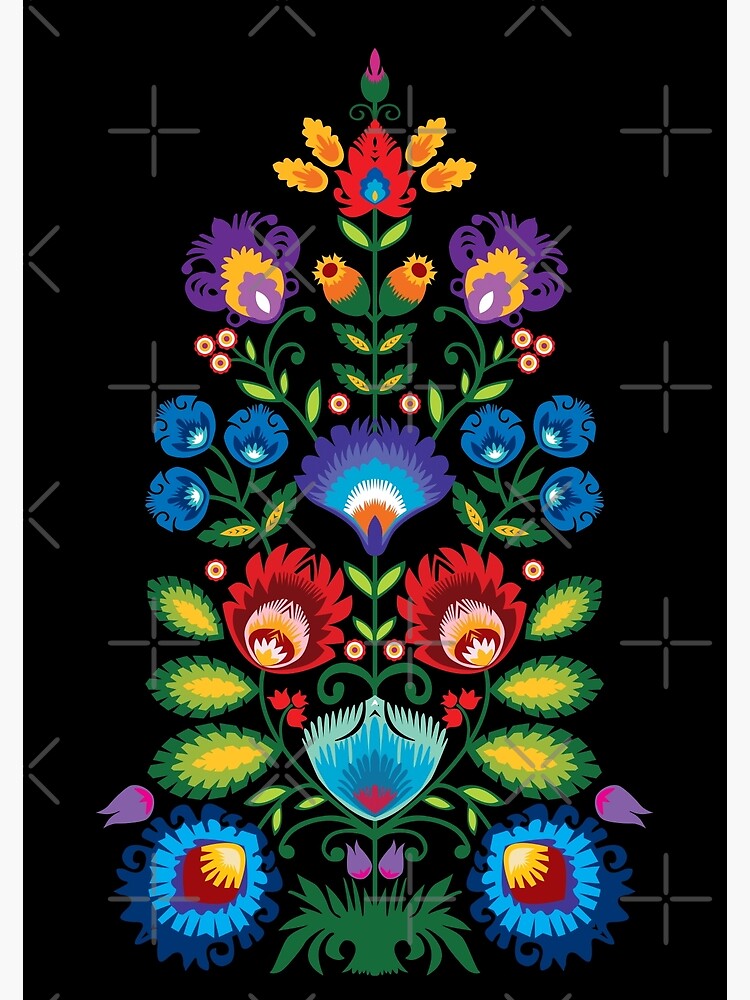 Lámina fotográfica «Folclore de Lowicz - wycinanki [fondo negro]» de FK ...