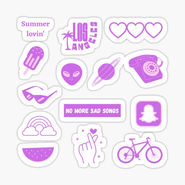 "Pastel purple pack" Sticker by Hoetoons | Redbubble