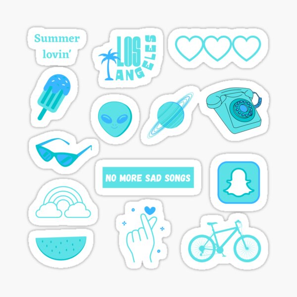 "Blue aesthetic pack" Sticker for Sale by Hoetoons | Redbubble
