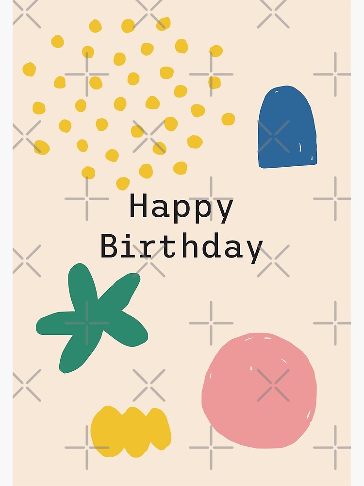 "Happy Birthday minimal greeting card" Art Print by Bakulina | Redbubble
