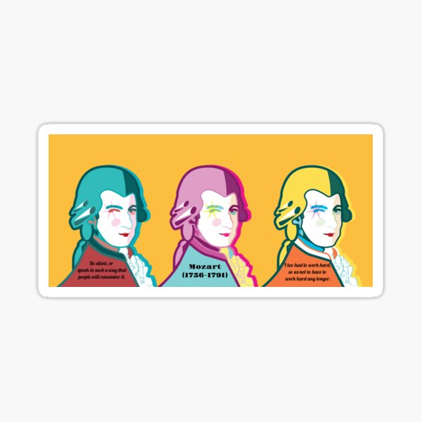 "Mozart" Sticker for Sale by hwhelen | Redbubble