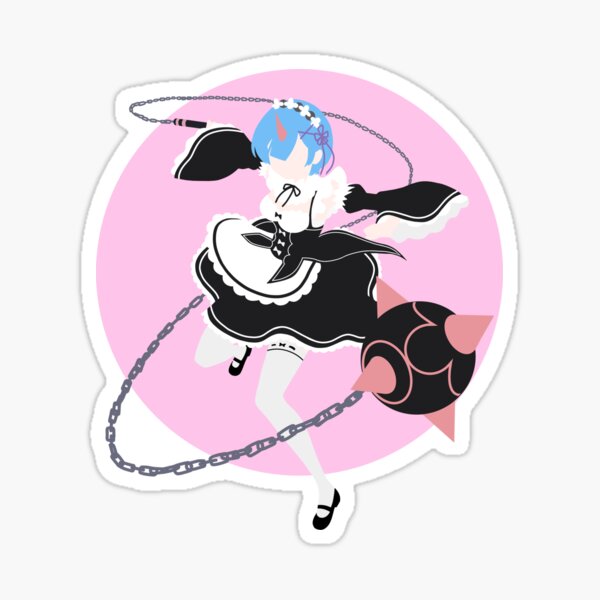 "Rem - Re:Zero - colourful minimalist print" Sticker for Sale by ...