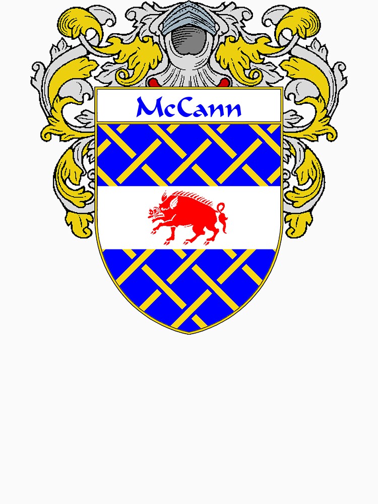 "McCann Coat of Arms/Family Crest" T-shirt for Sale by IrishArms ...