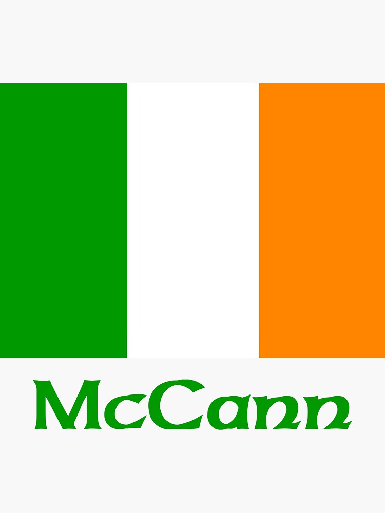 "McCann Irish Flag" Sticker for Sale by IrishArms | Redbubble