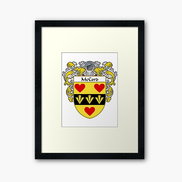 "McCord Coat of Arms/Family Crest" Framed Art Print for Sale by ...