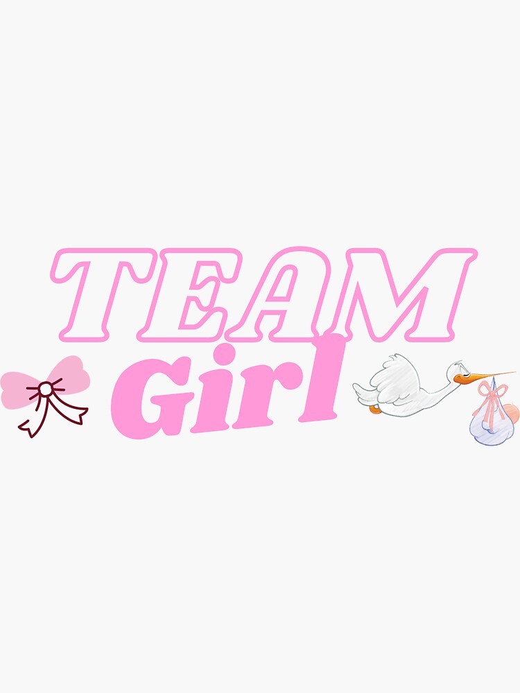 Pegatina «Team Girl - fiesta de revelación del género del bebé» de ...