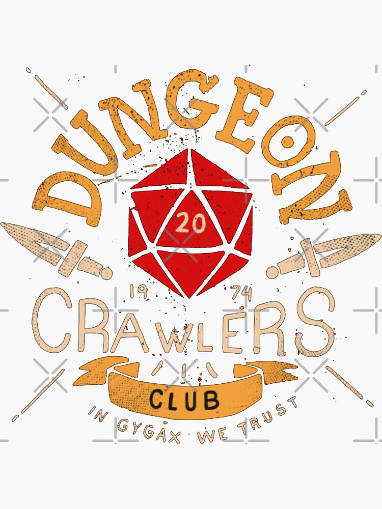 "Dungeon Crawlers Club- In Gygax We Trust" Sticker for Sale by ...