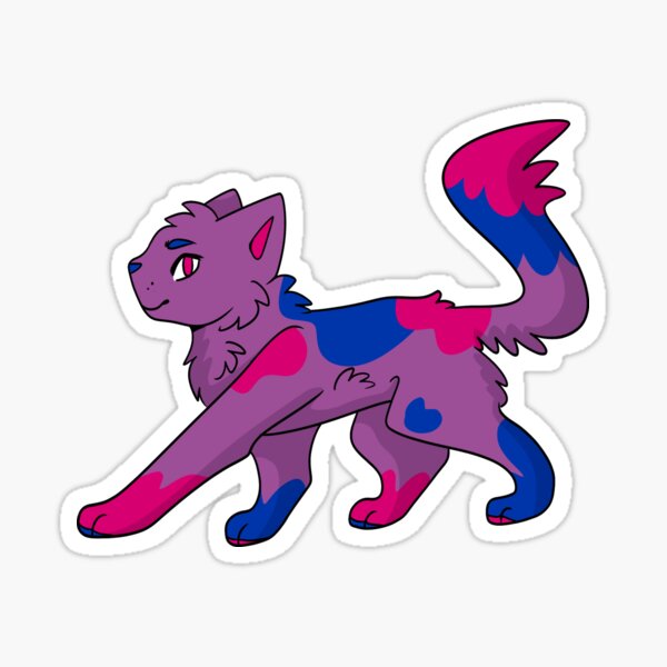 "bi pride cat" Sticker for Sale by cryptocorvid | Redbubble