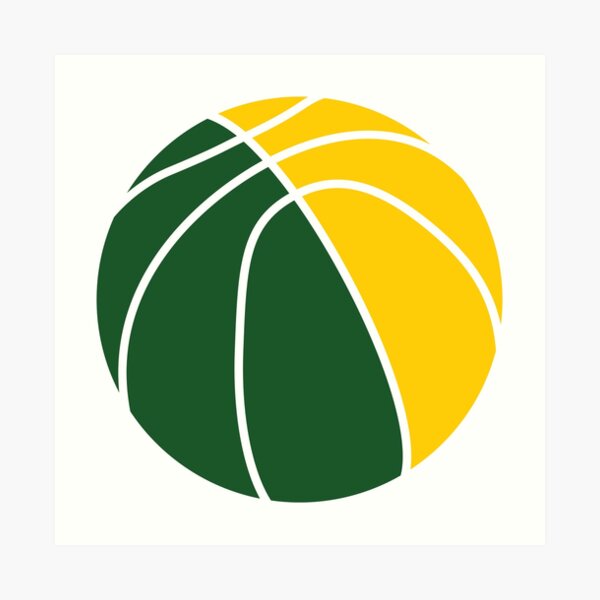 "Basketball - Green and yellow colours" Art Print for Sale by ...
